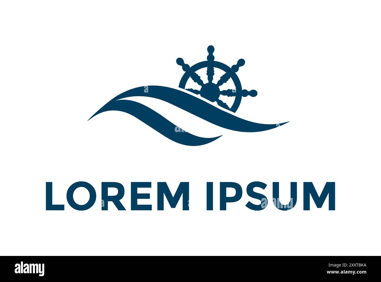 Water Wave Sea Ocean with Steer Wheel for Nautical Marine ...