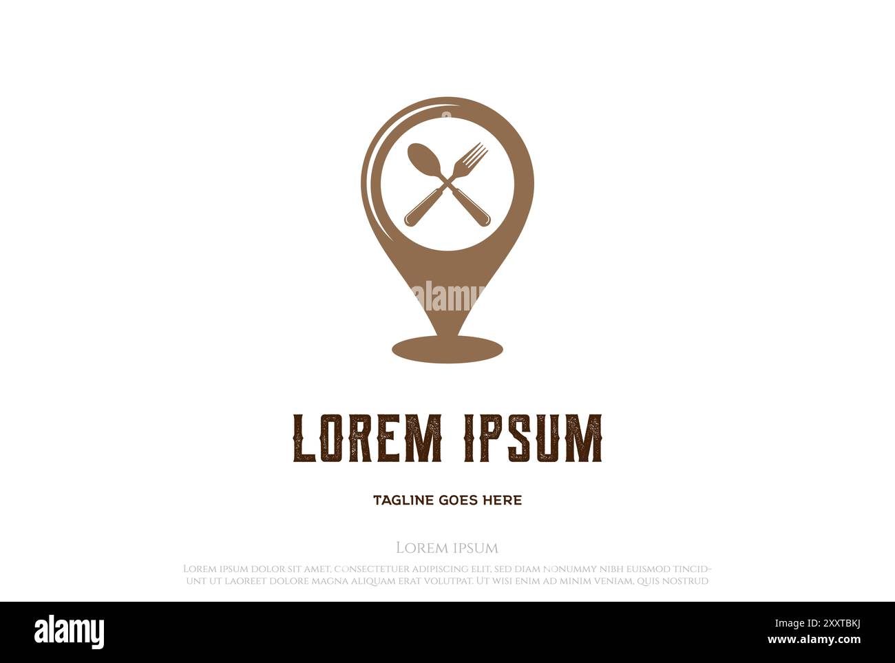 Pin Map GPS Food Restaurant Location Logo Design Vector Stock Vector ...