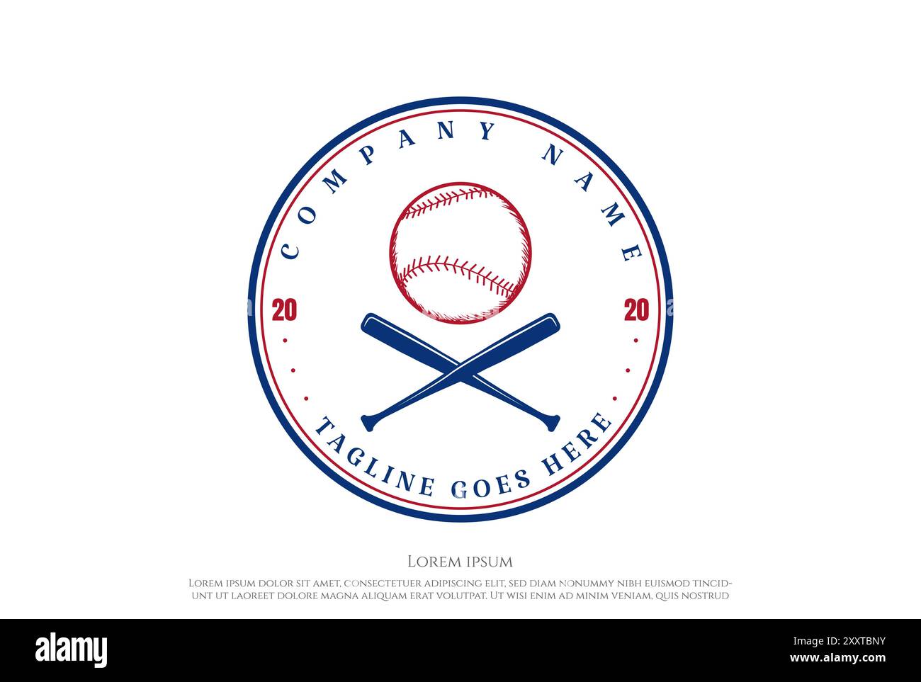 Vintage Hipster Crossed Bat Baseball Sport Club Team Logo Design Vector ...