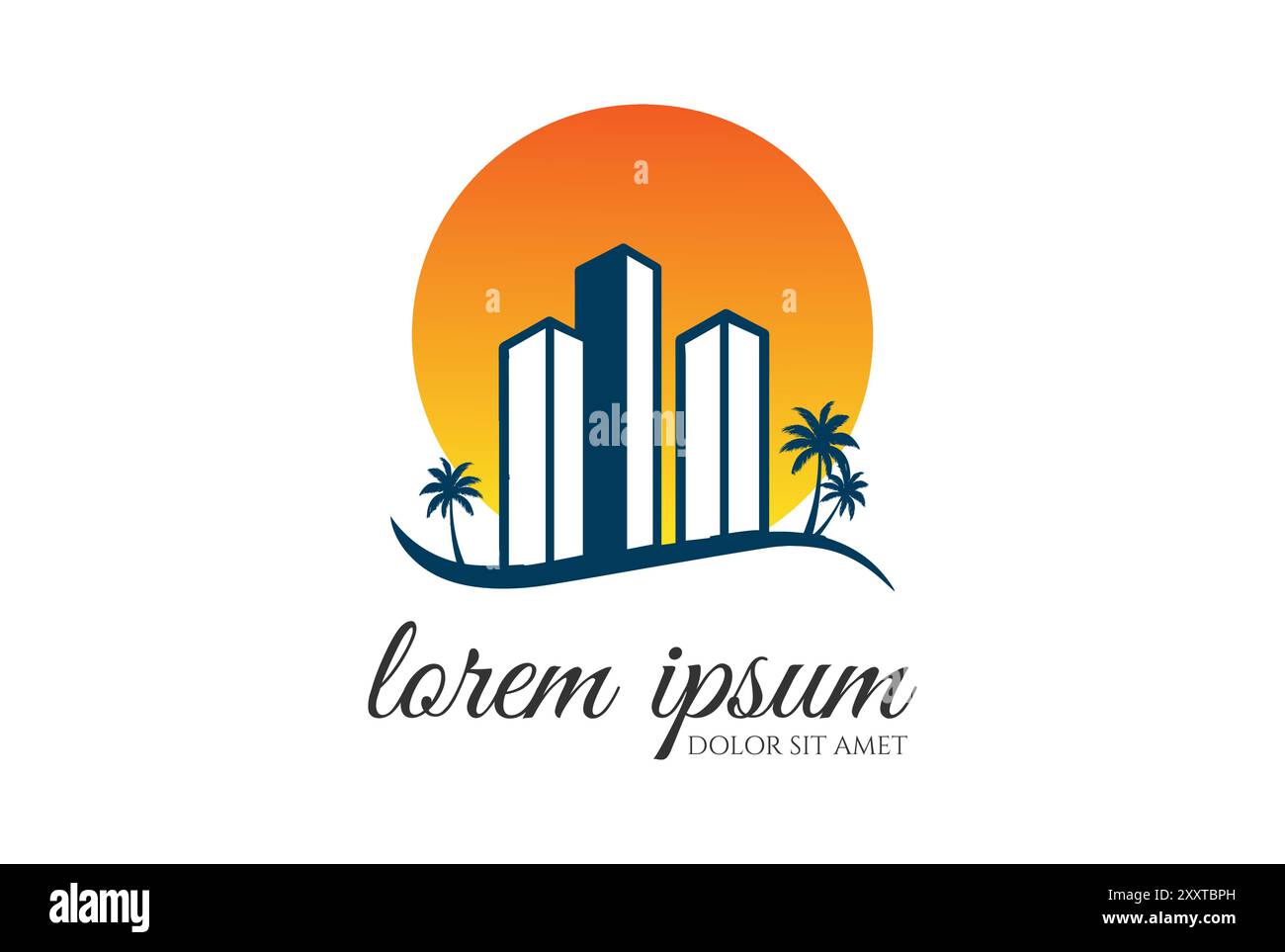 Sunset Sunrise Urban City Apartment Building Real Estate Business Chart ...