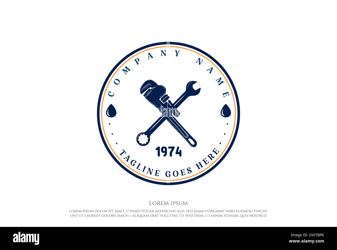 Old Classic Retro Vintage Pipe Plumber Plumbing Service Logo Design ...