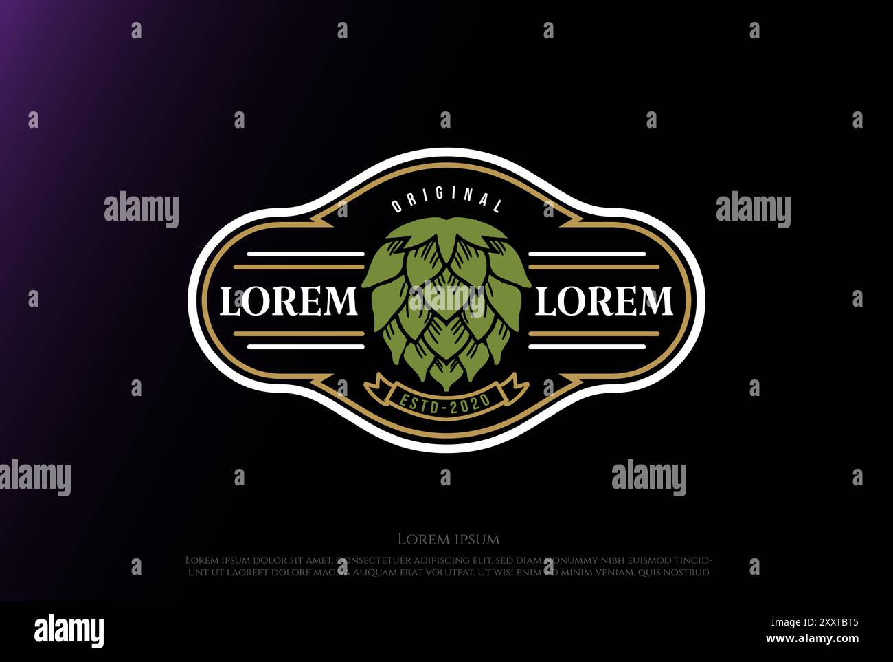 Simple Minimalist Luxury Hop for Craft Beer Brewing Brewery Emblem Logo ...