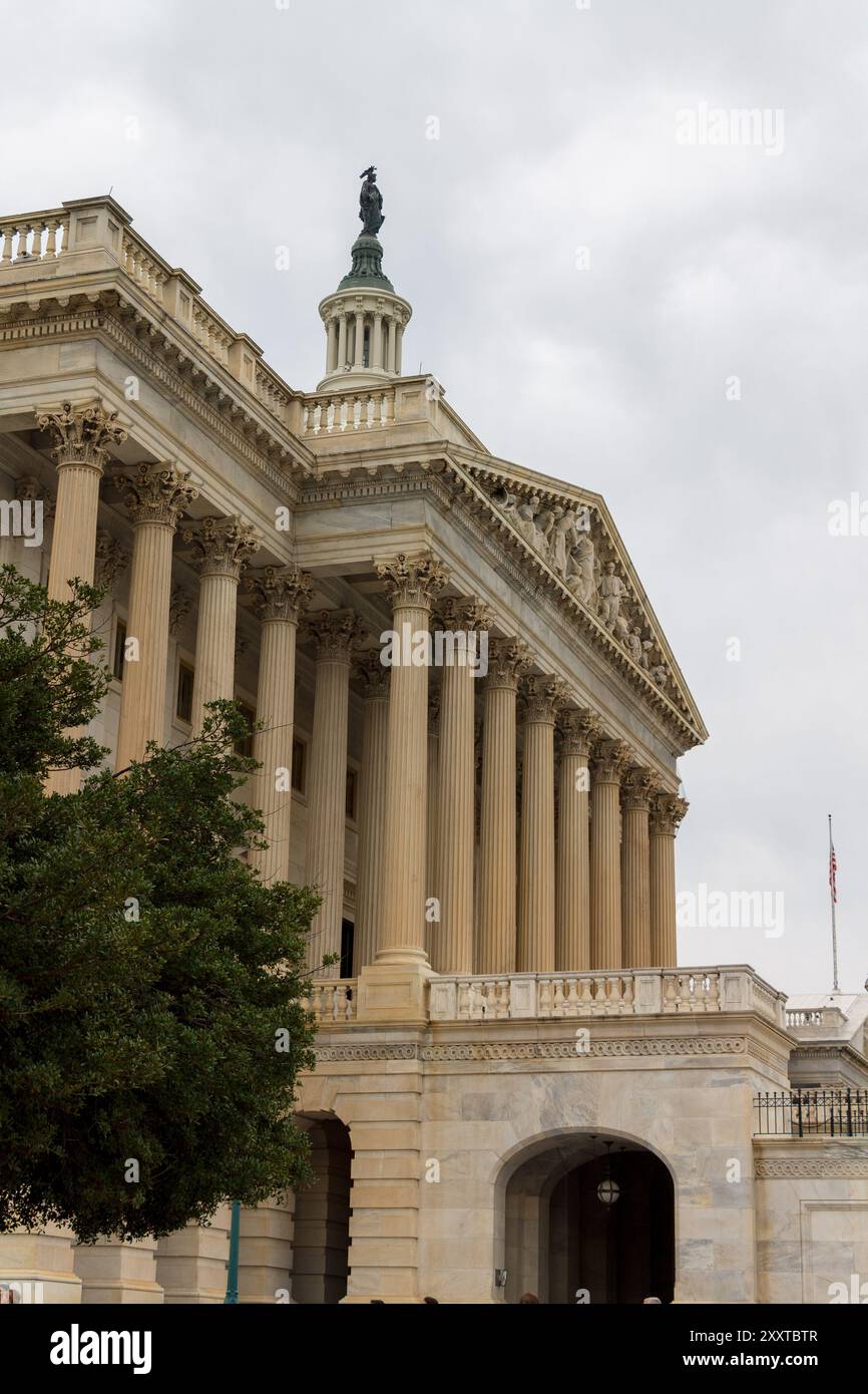 The distinctive facade of the United States Capitol building in ...