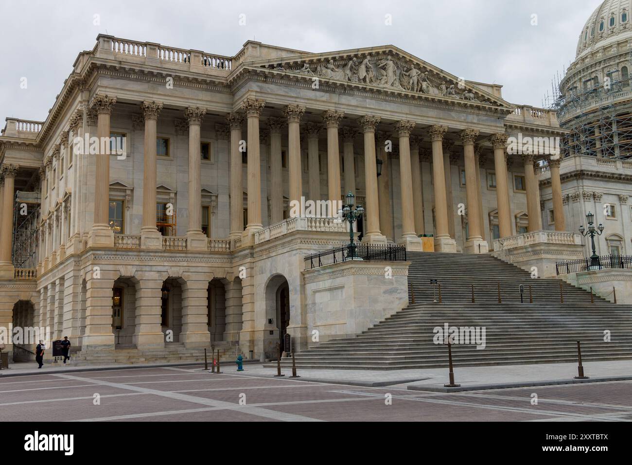 The distinctive facade of the United States Capitol building in ...