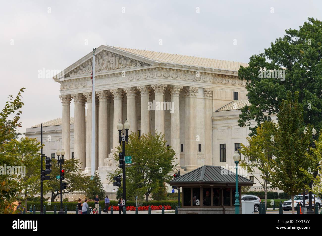 Detail of the facade of the Supreme Court of the United States ...
