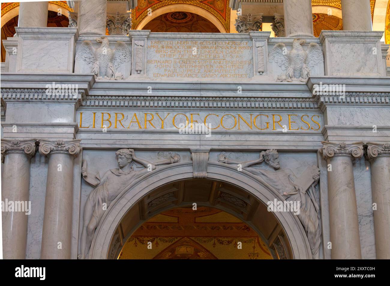 The rich interior of the elegant Thomas Jefferson Library of Congress ...