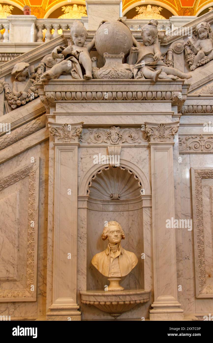 The rich interior of the elegant Thomas Jefferson Library of Congress ...