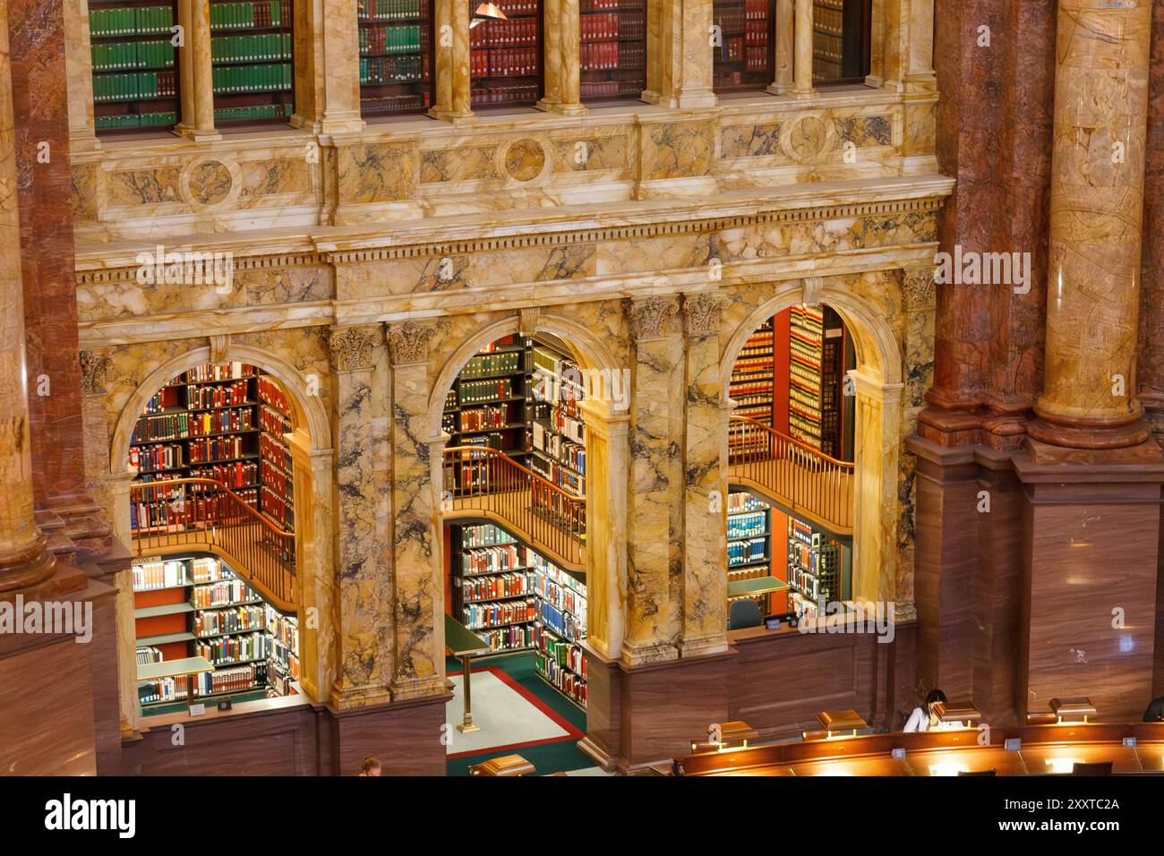 The rich interior of the elegant Thomas Jefferson Library of Congress ...