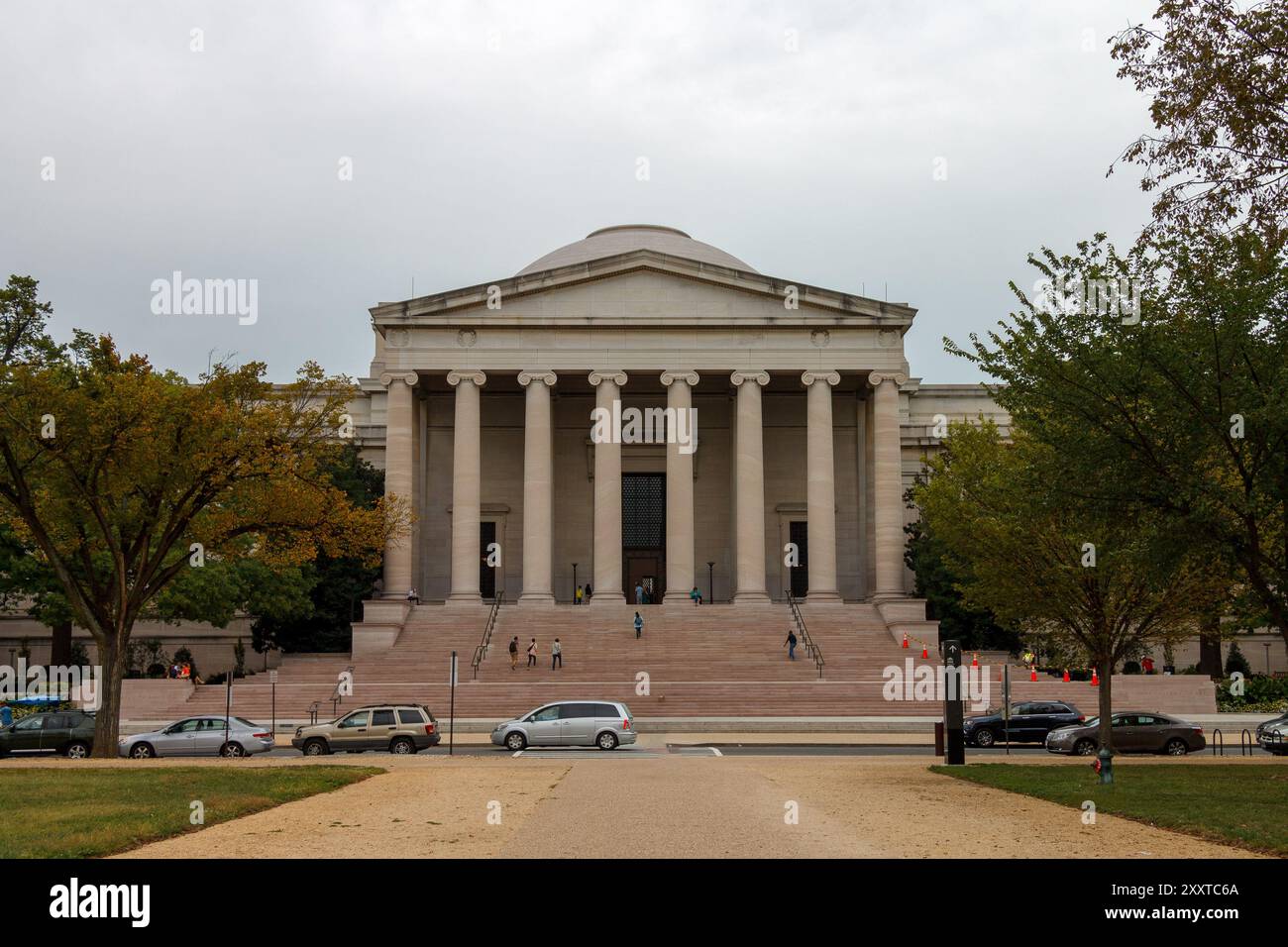 The facade with ionic columns of the National Gallery of Art in ...