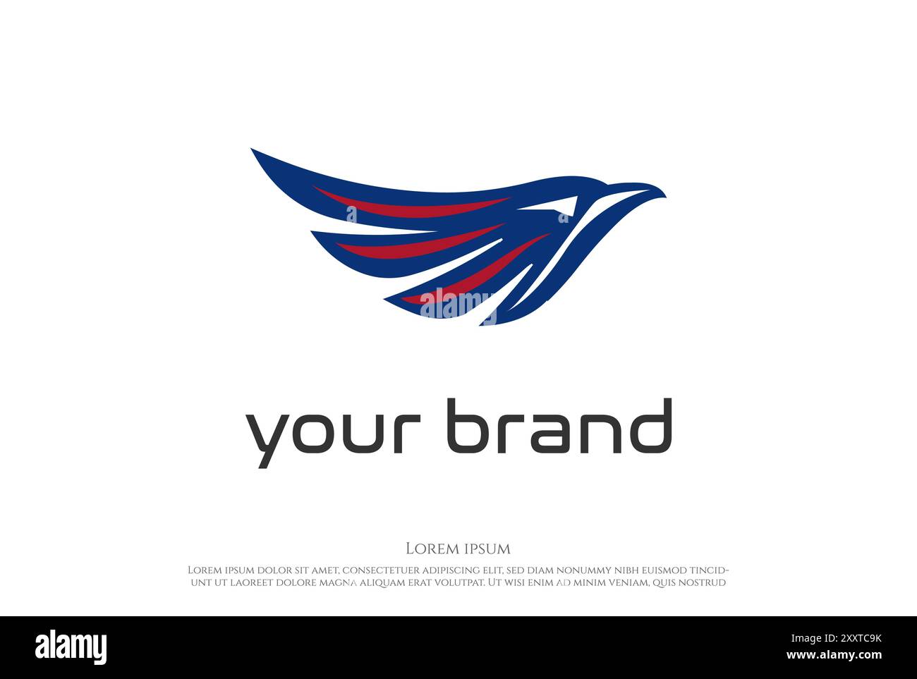 Simple Minimalist Eagle Hawk Falcon Bird Head for Sport Apparel Logo Design Vector Stock Vector ...