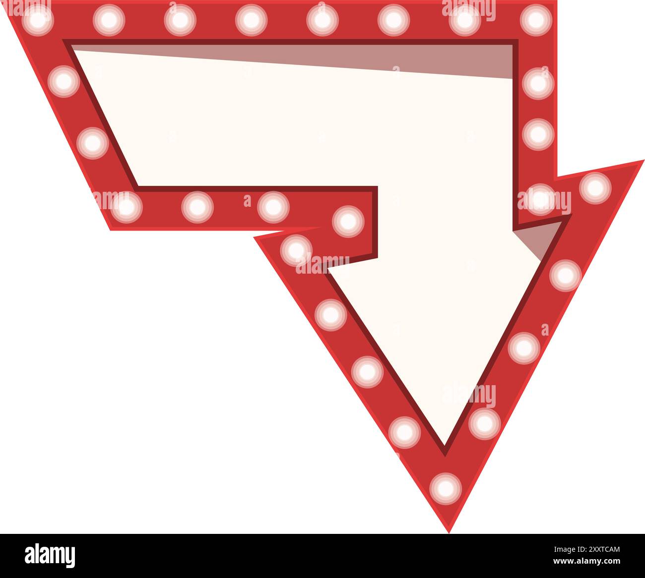 Red neon sign arrow pointing down with light bulbs is a great design ...