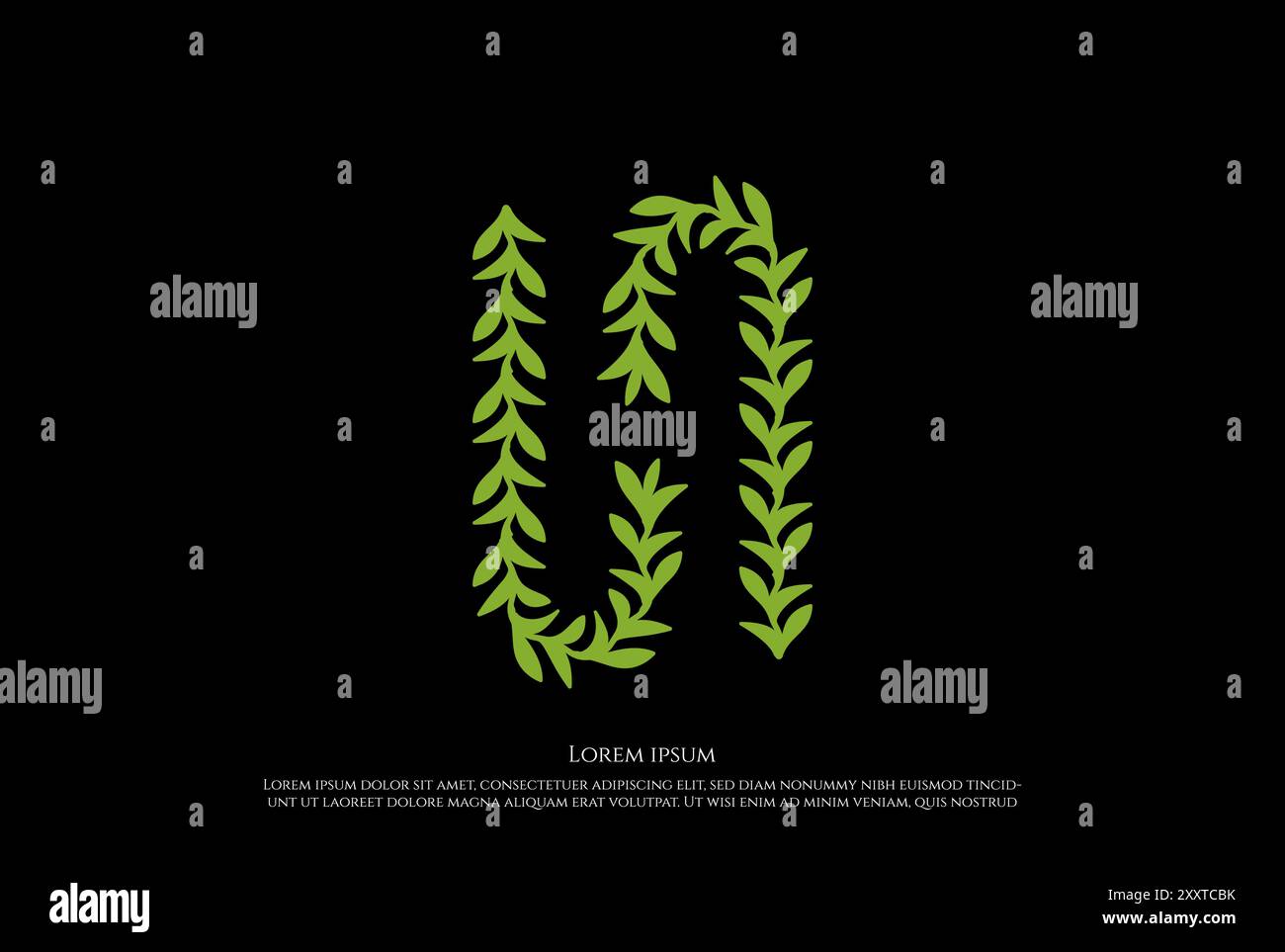 Initial Letter H Holistic Herbal Leaf Leaves Garden Nature Logo Design ...