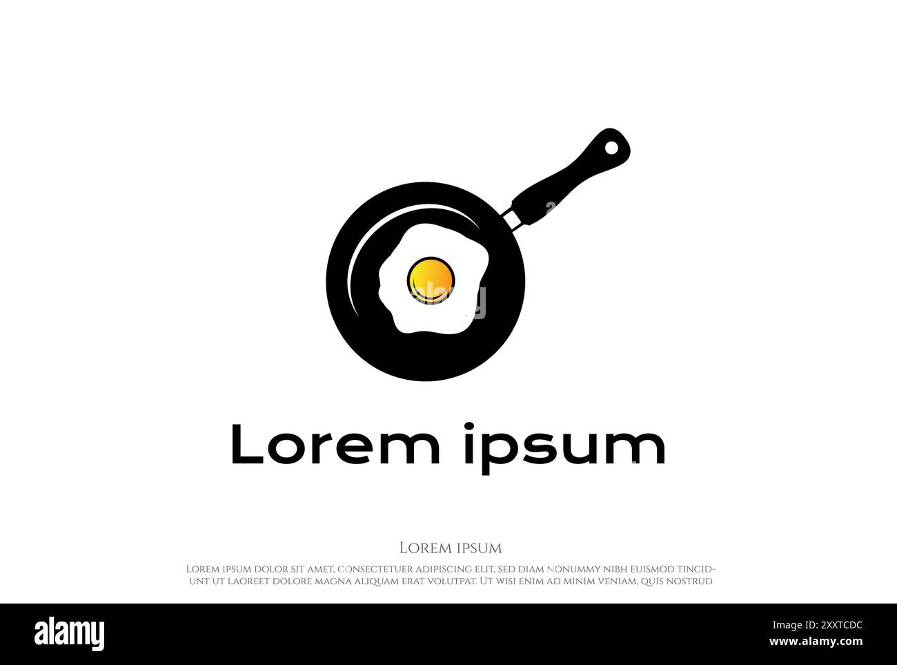 Simple Minimalist Frying Pan with Egg Sunny Side Up for Breakfast Logo ...
