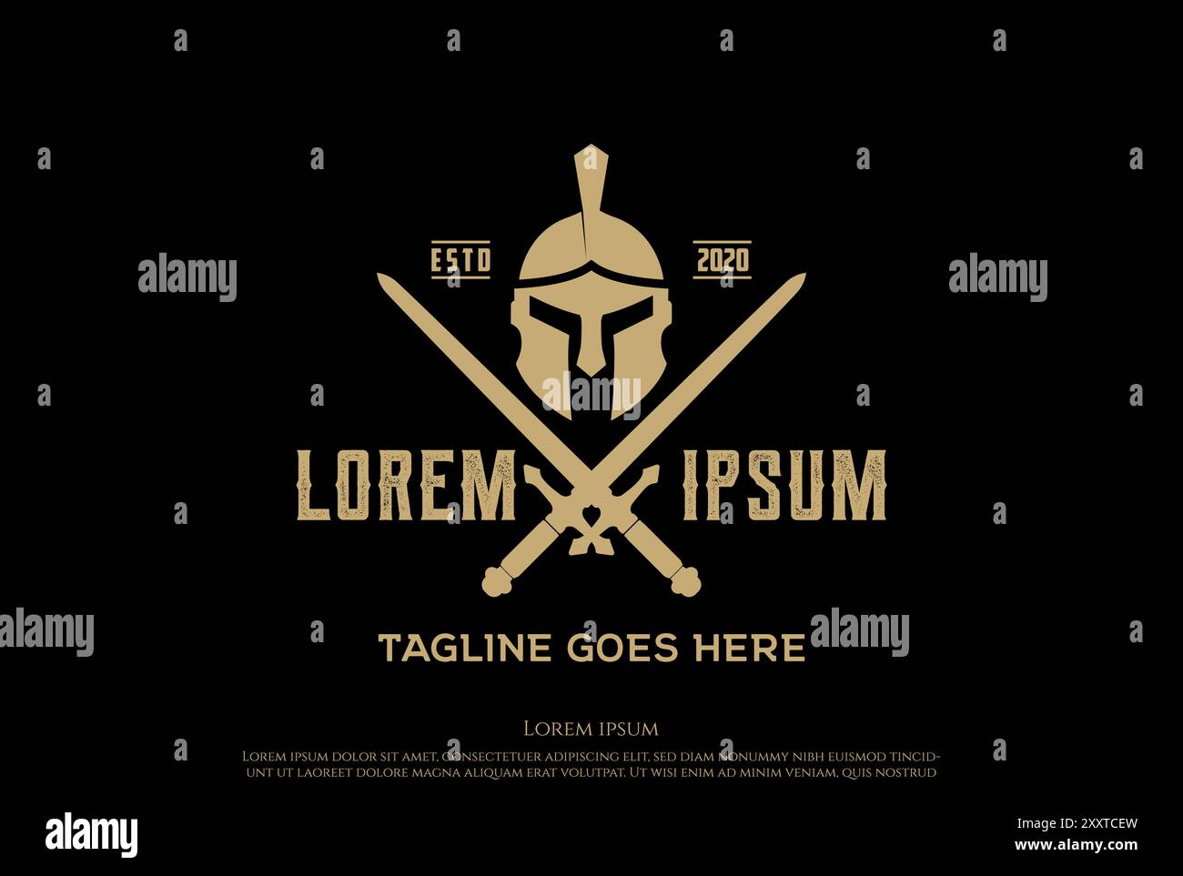 Vintage Retro Greek Sparta Spartan Helmet Warrior with Crossed Blade ...