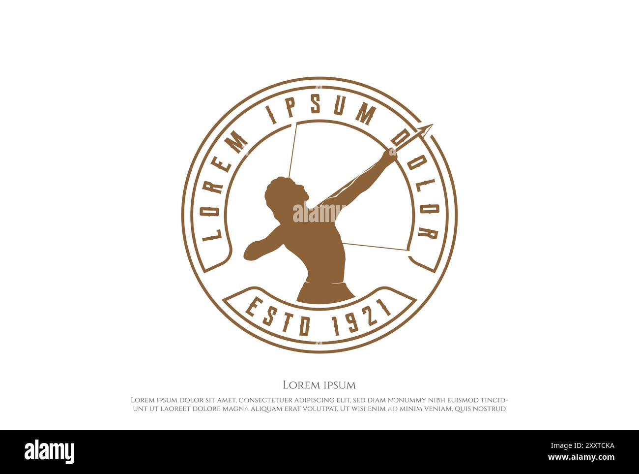 Vintage Man Male Hercules Heracles Bow Longbow Arrow Muscular Myth ...