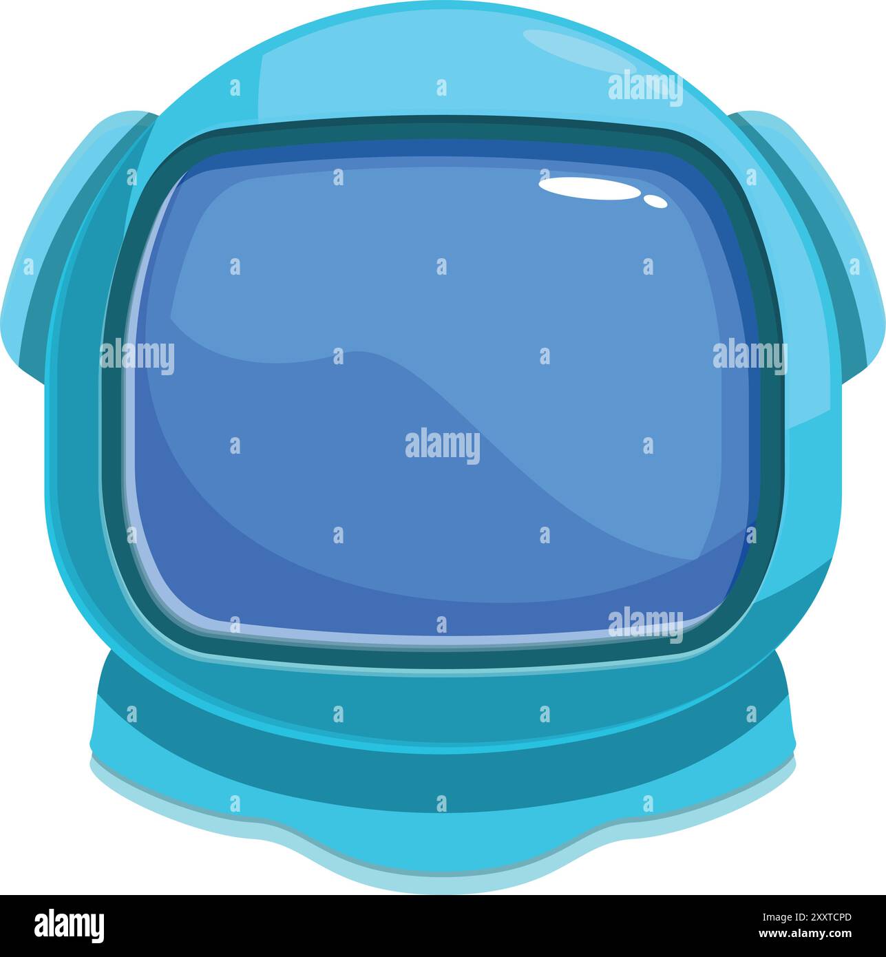 Blue astronaut helmet with a glass visor, designed for space ...