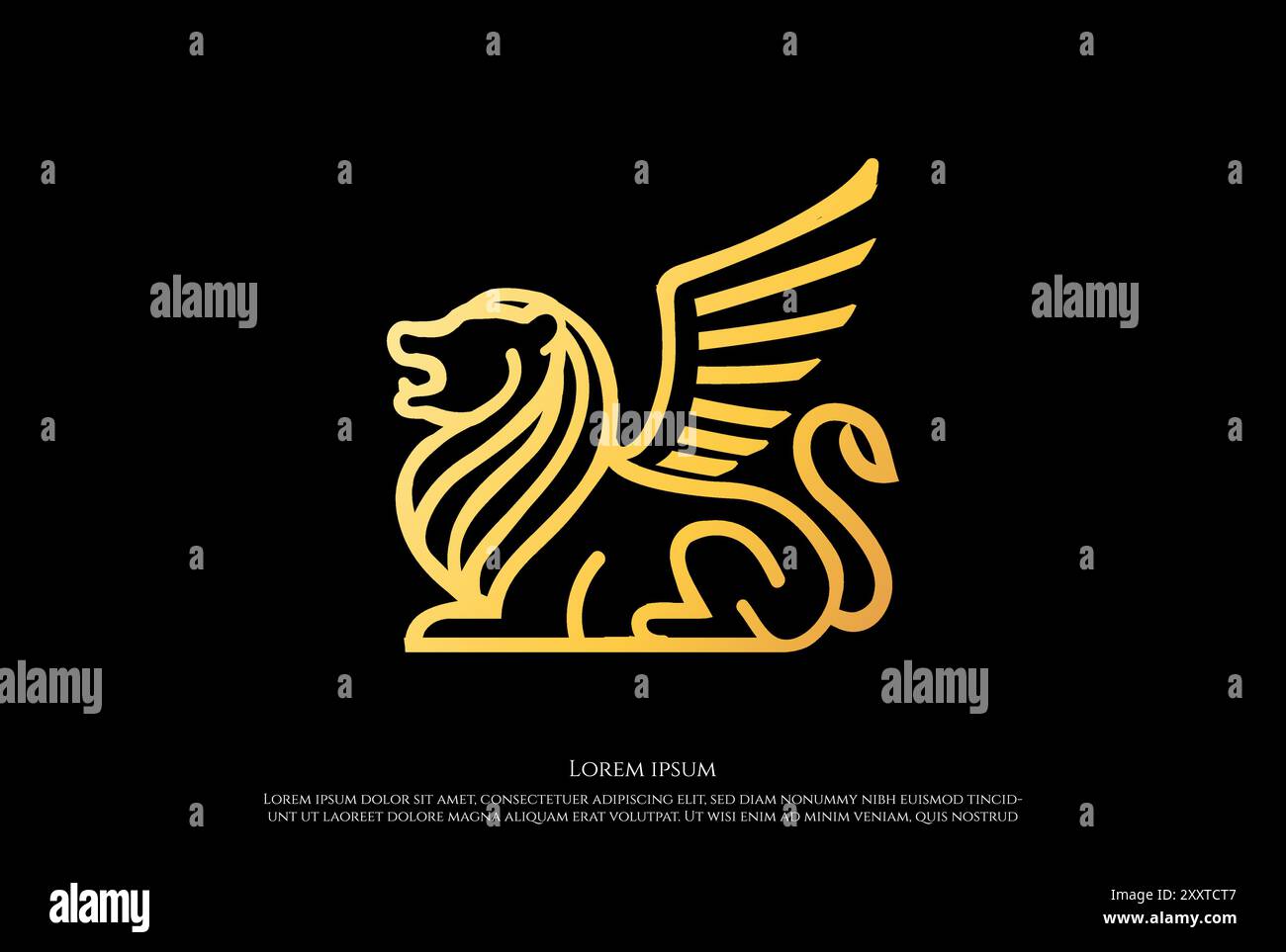 Golden Luxury Royal Lion King Line Logo Design Vector Stock Vector Image & Art - Alamy