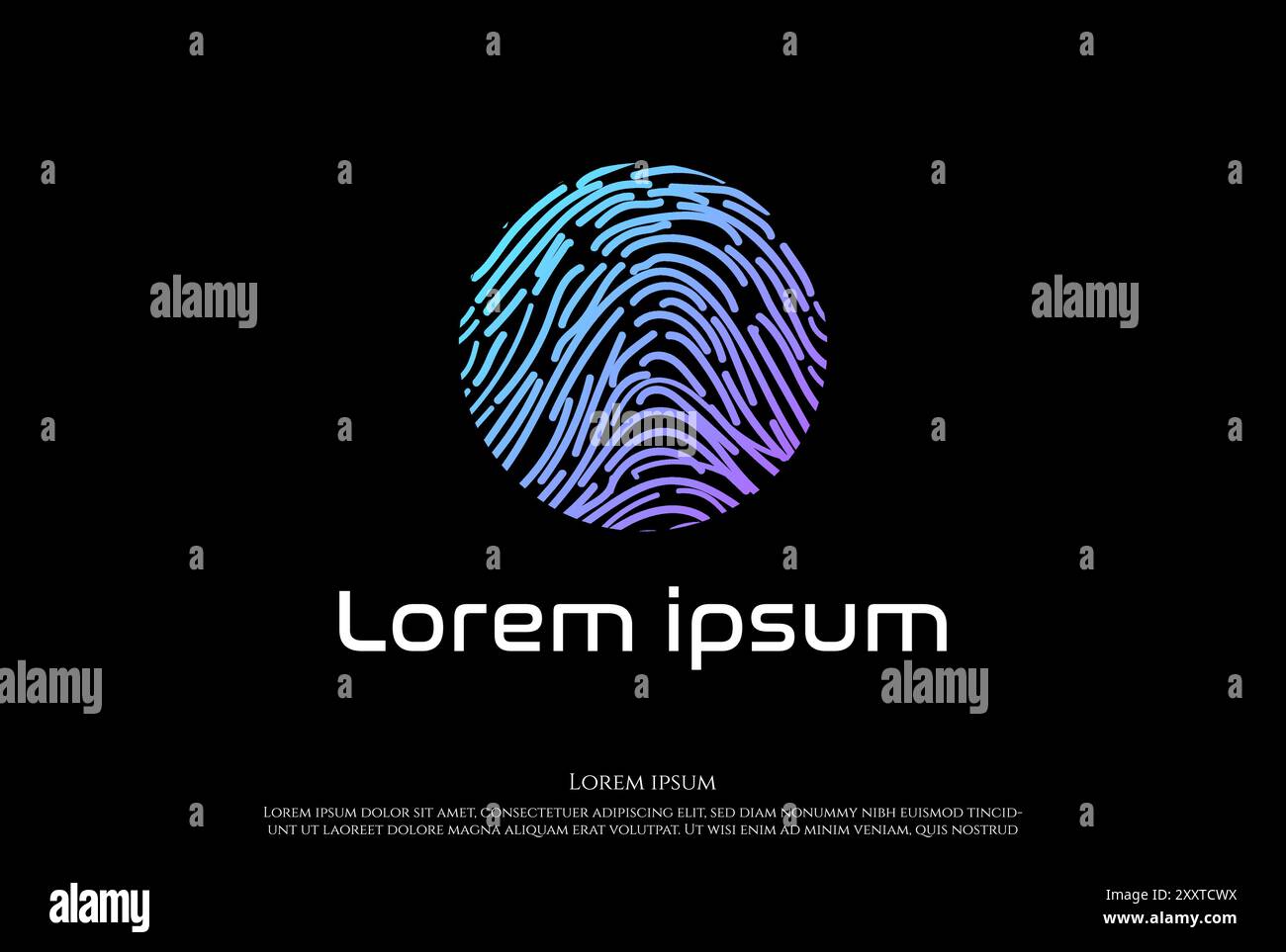 Modern Fingerprint Secure Safe Secret Strong Smart Technology Logo ...