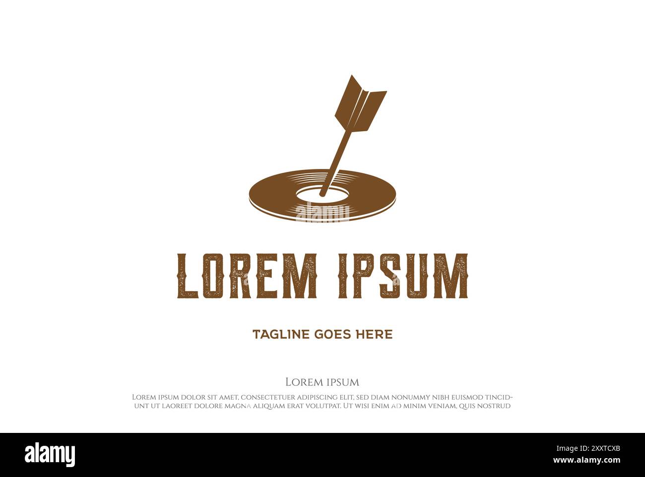 Vintage Disc Target Music Arrow Logo Design Vector Stock Vector Image ...