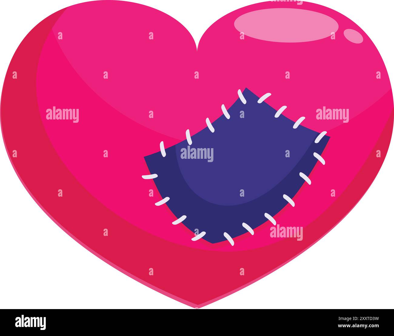 Pink heart with a patch symbolizing overcoming heartbreak and the ...