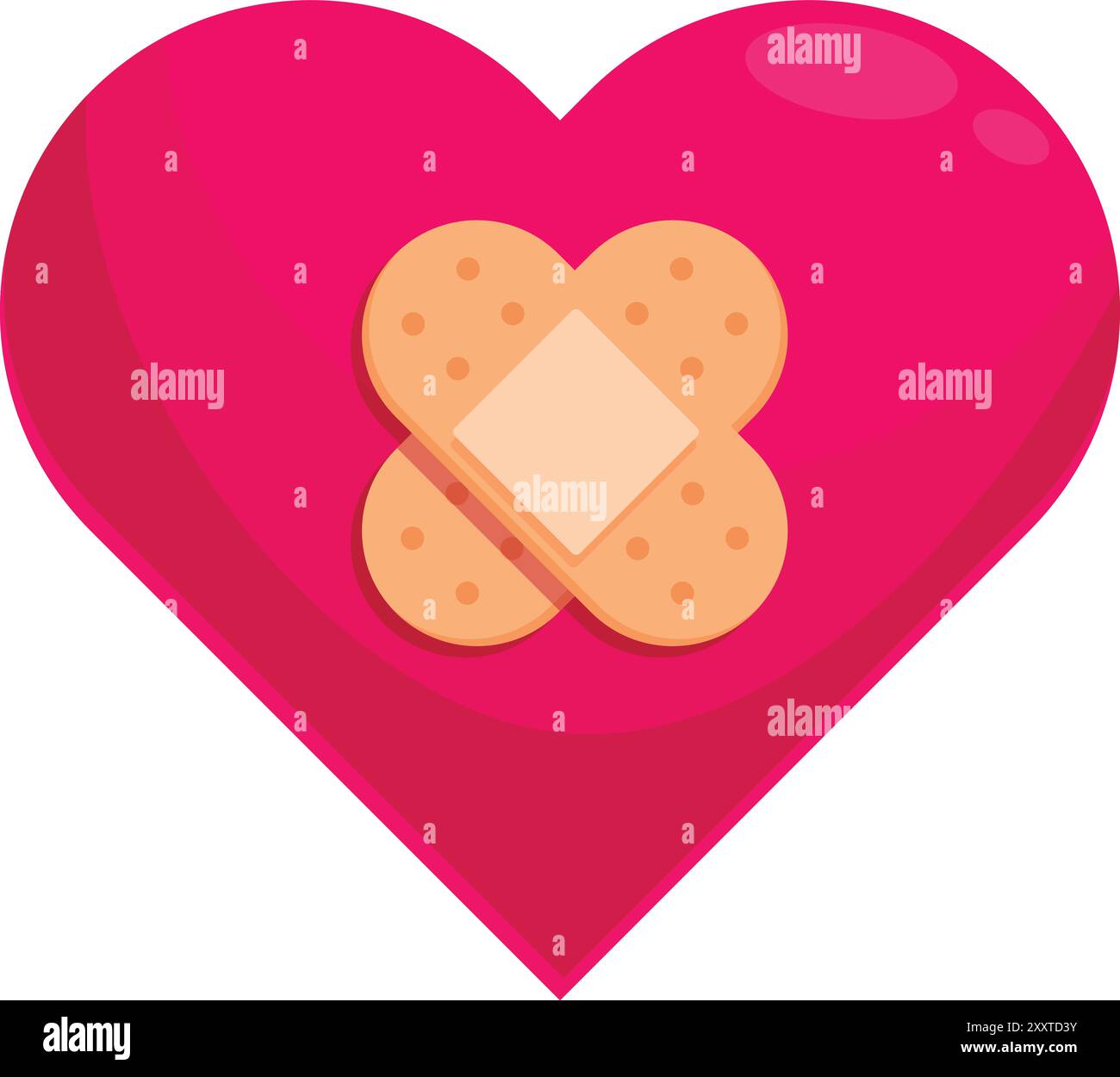 Big pink heart with two crossed bandaids is representing healing from ...