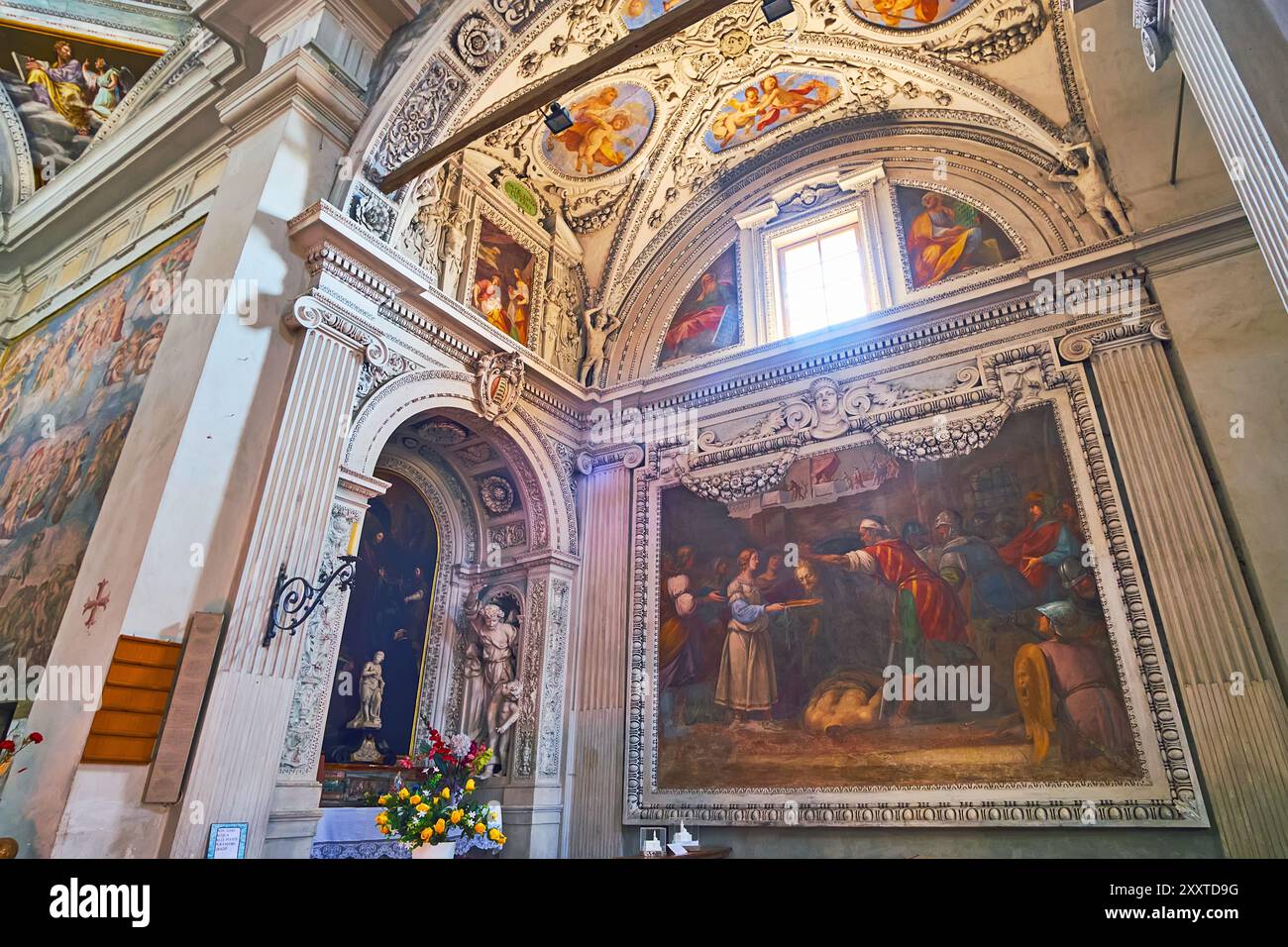 CARONA, SWITZERLAND - MARCH 22, 2022: The beautiful frescoes and rich ...