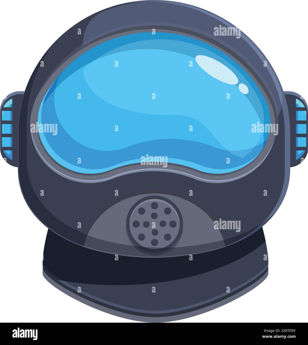 Modern astronaut helmet protecting the head with a blue visor for space ...