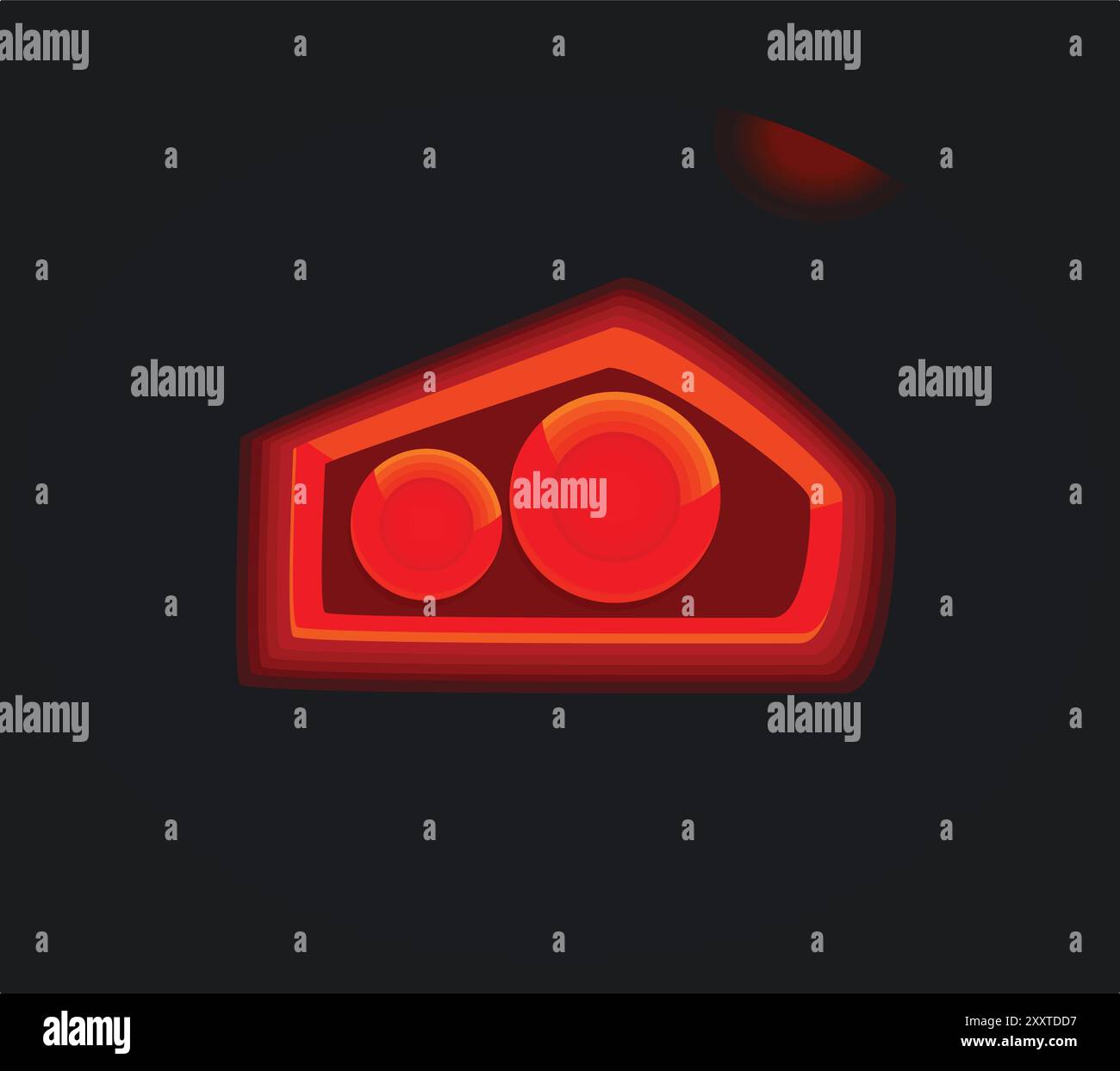 Red modern car tail light glowing on black background Stock Vector ...