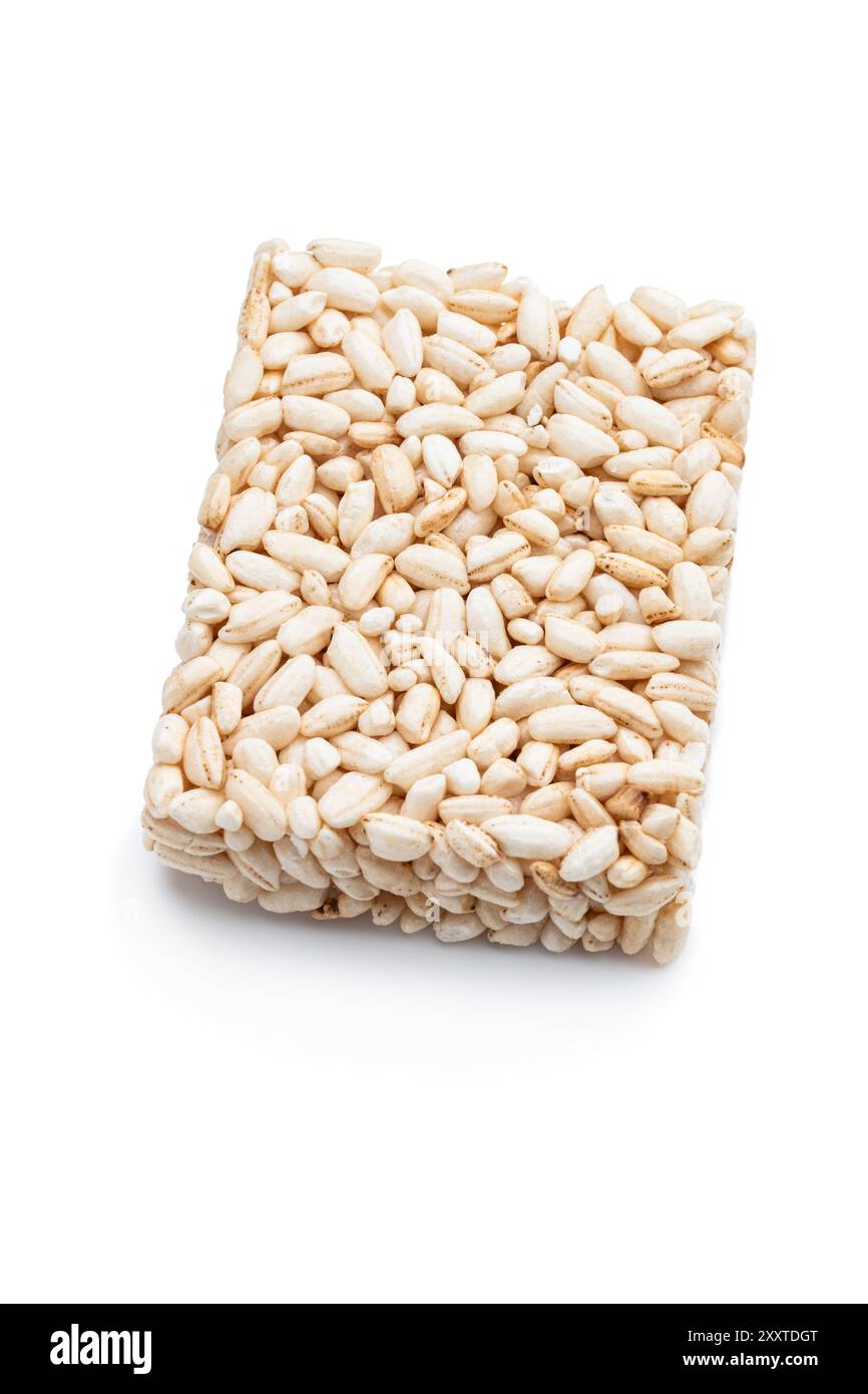 Puffed rice bar isolated on white background Stock Photo - Alamy