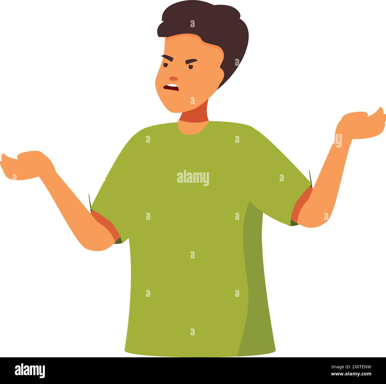 Aggressive man is arguing and gesturing with hands, having aggressive ...