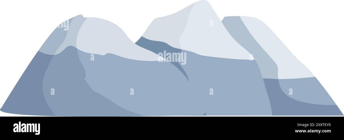 Simple vector illustration of a mountain range covered in snow Stock ...