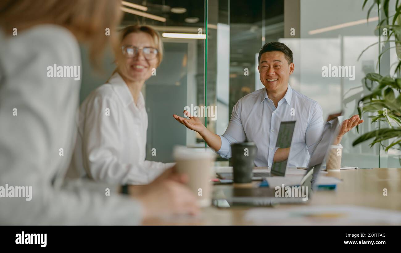 Collaborative Business Meeting in a Modern Professional Workspace ...