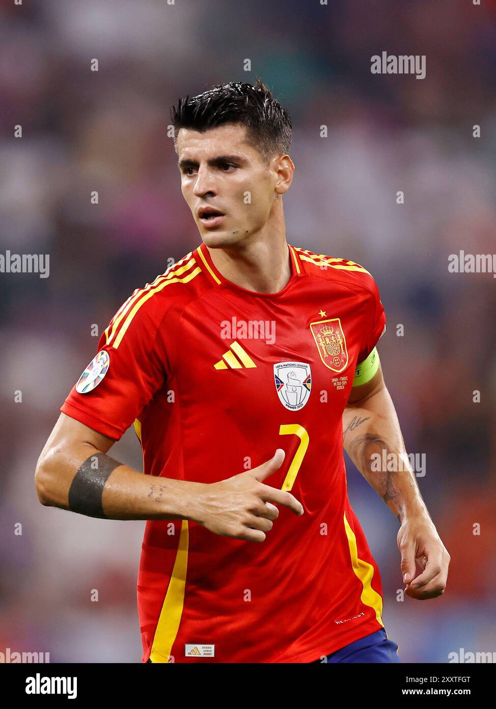 MUNICH - Alvaro Morata of Spain during the UEFA EURO 2024 semi-final ...
