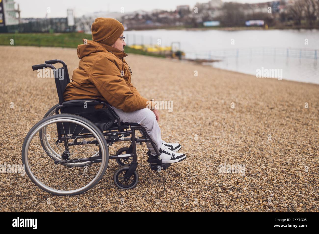 Portrait of paraplegic handicapped man in wheelchair Stock Photo - Alamy