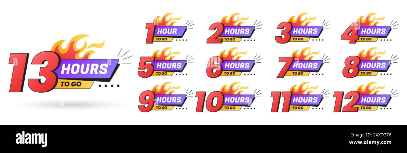 Urgency countdown timer numbers of day left. Sticker limited hours to ...