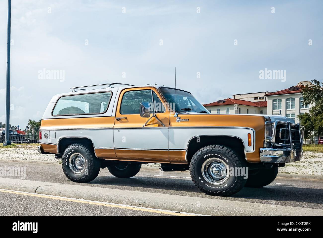 Gulfport, MS - October 05, 2023: Wide angle front corner view of a 1976 ...