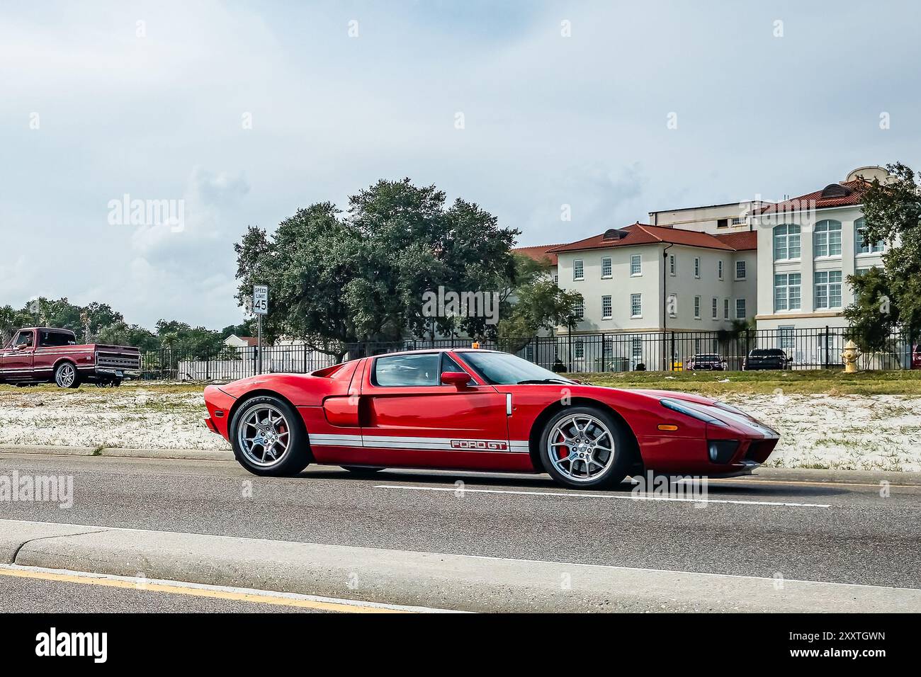 Gulfport, MS - October 05, 2023: Wide angle side view of a 2006 Ford GT ...