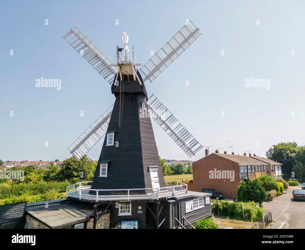 aerial views of the grade 2 listed drapers mill in Margate kent. The ...