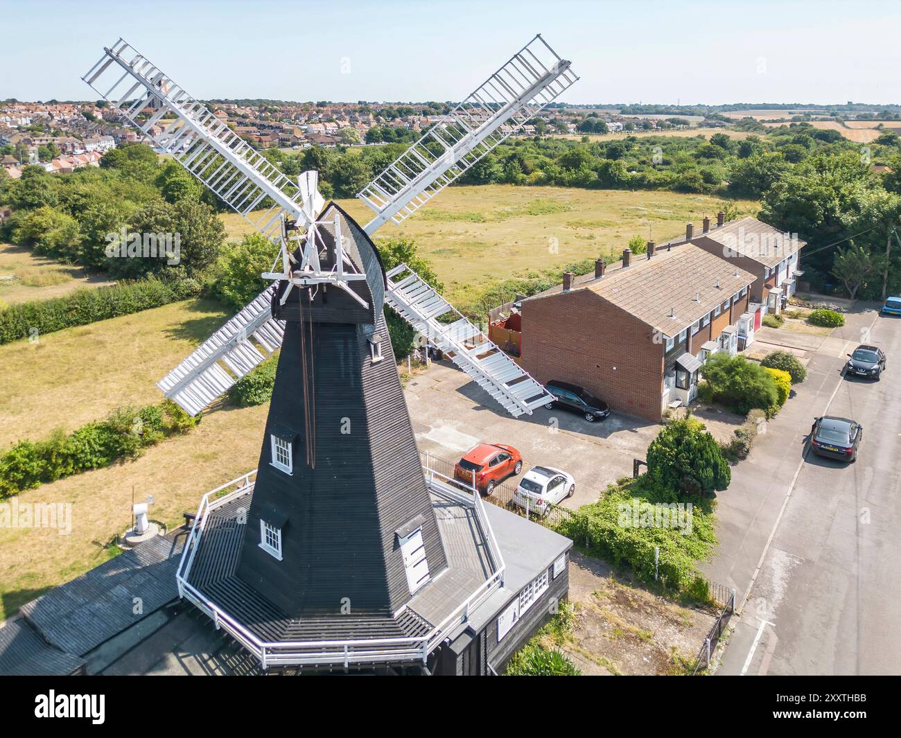 aerial views of the grade 2 listed drapers mill in Margate kent. The ...