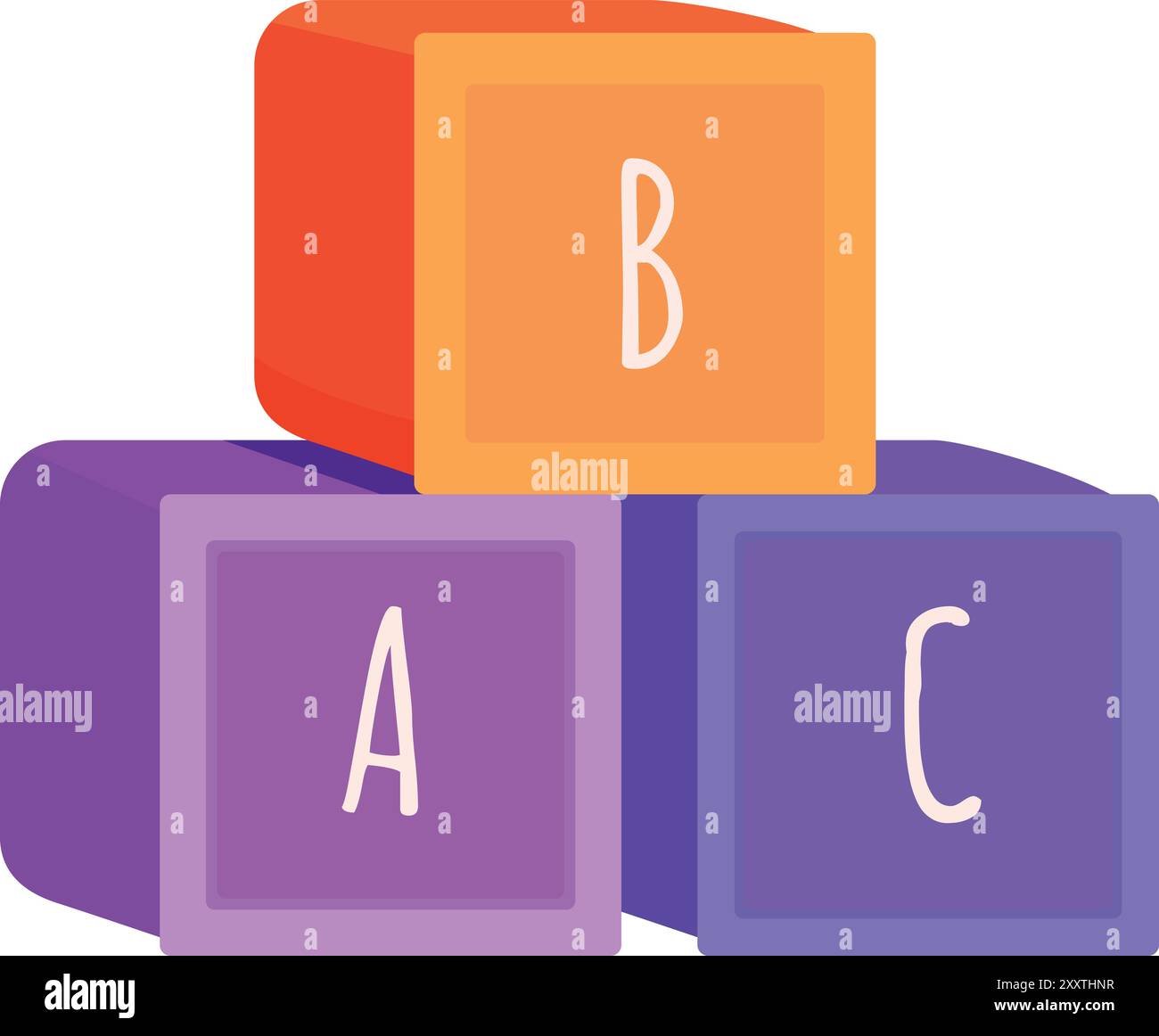 Three colorful abc blocks forming a pyramid, symbolizing the building ...