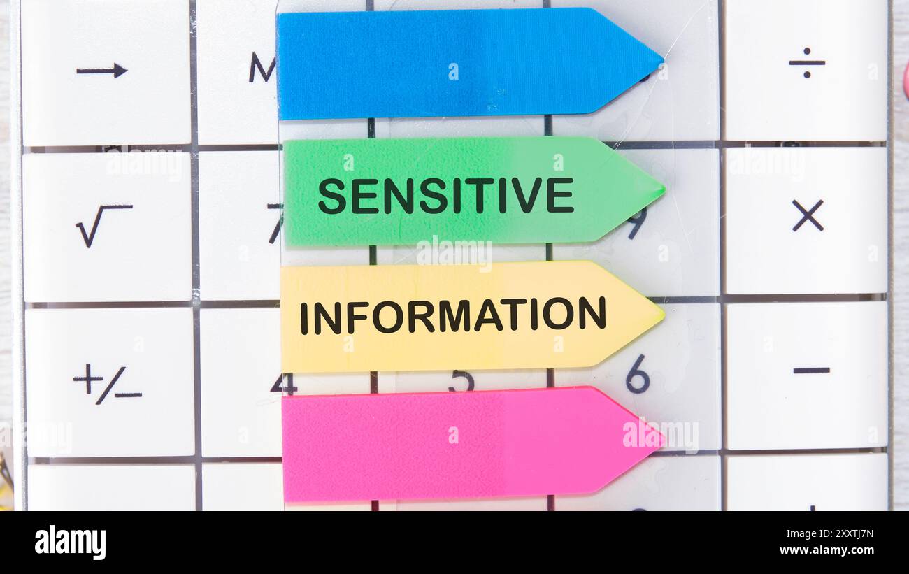 Conceptual sensitive information symbol. Copy space. Sensitive ...