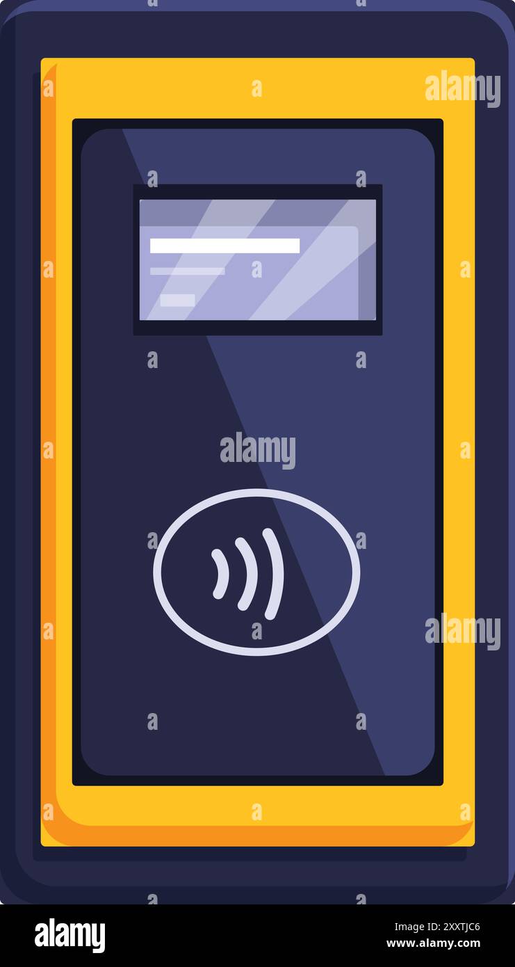 Parking machine accepting contactless payment with nfc symbol displayed ...