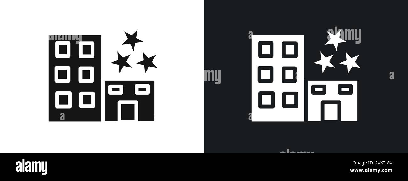 3 star Hotel icon linear vector graphics sign or symbol set for web app ...