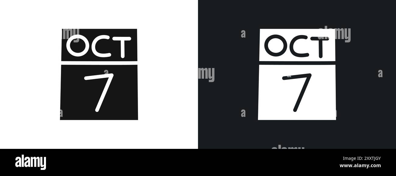 7 october date icon linear vector graphics sign or symbol set for web app ui Stock Vector Image ...