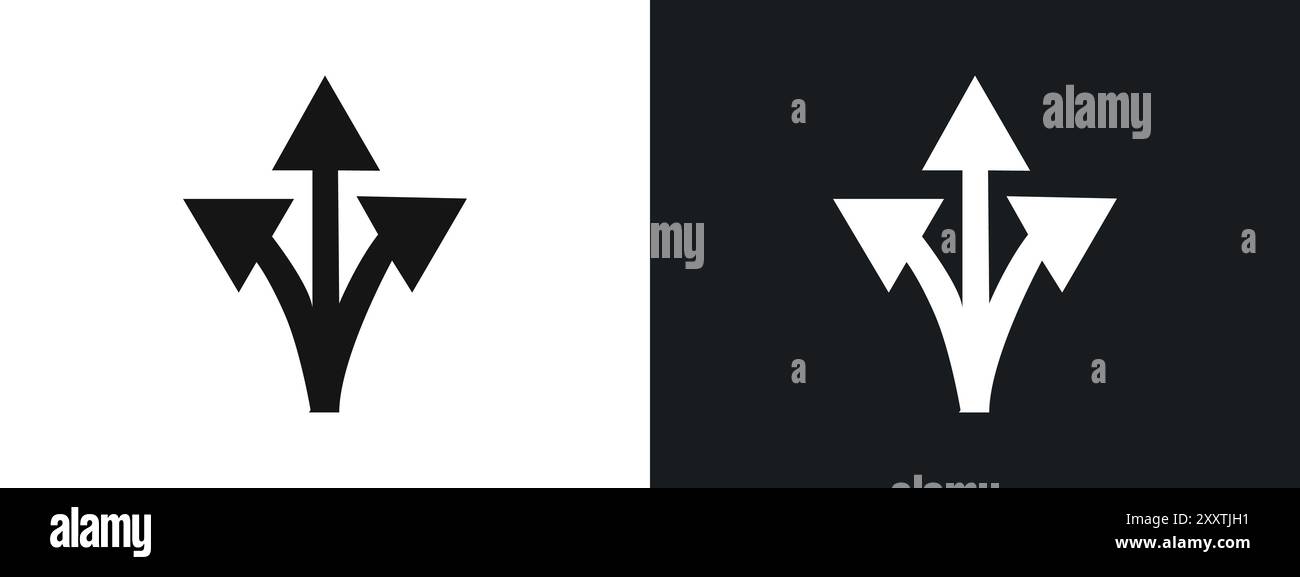 3 arrow way icon linear vector graphics sign or symbol set for web app ui Stock Vector Image ...