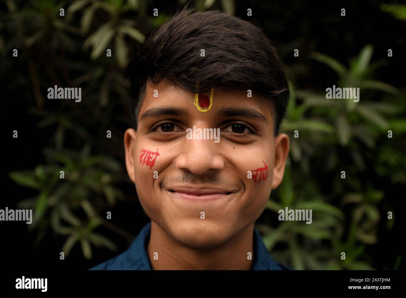 New Delhi, Delhi, India. 26th Aug, 2024. A portrait of a Hindu Devotee ...