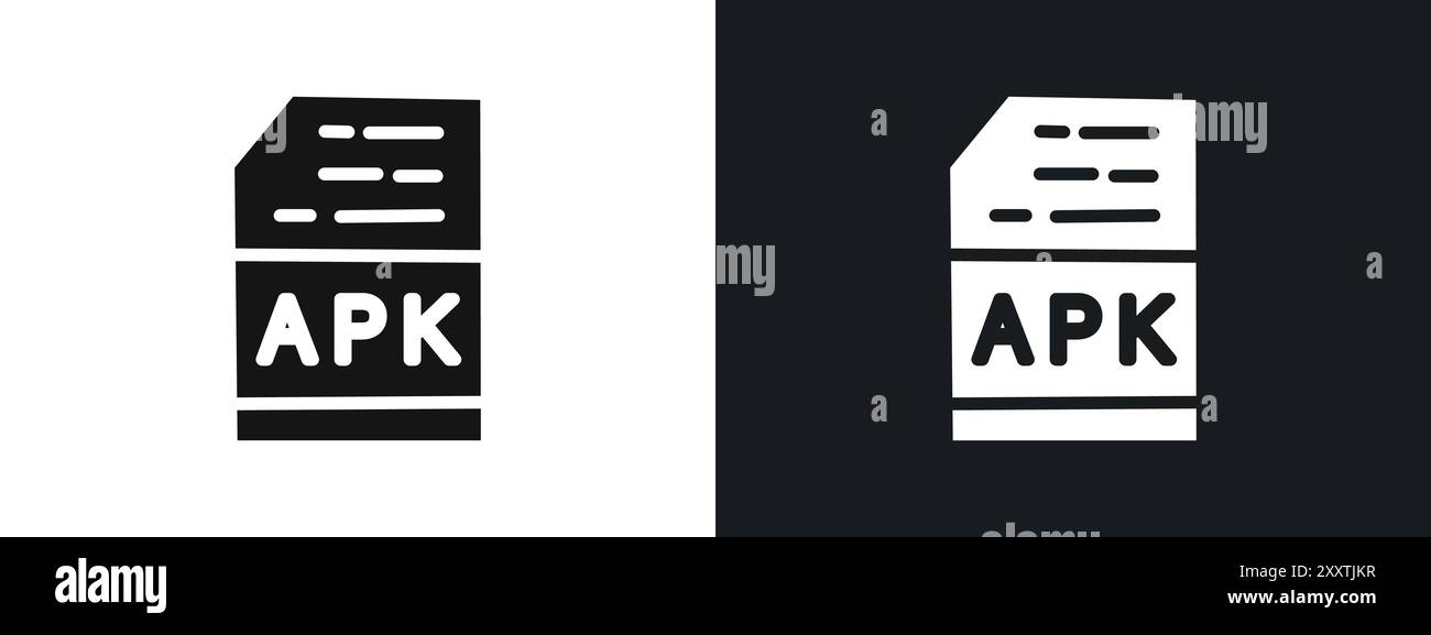 APK File Format Icon linear vector graphics sign or symbol set for web app ui Stock Vector Image ...