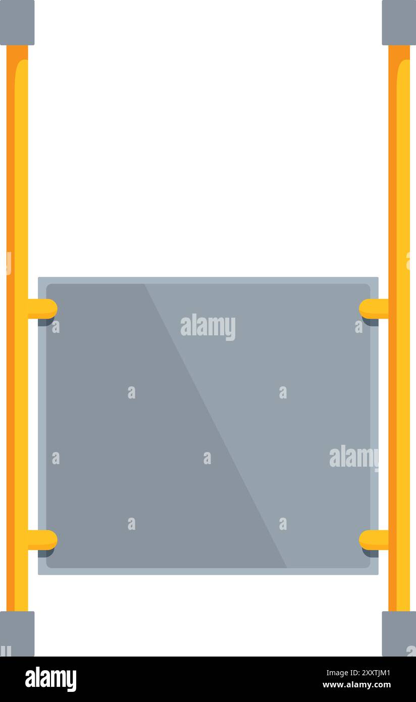 Blank bus stop sign is hanging on a metal pole, waiting for your ...