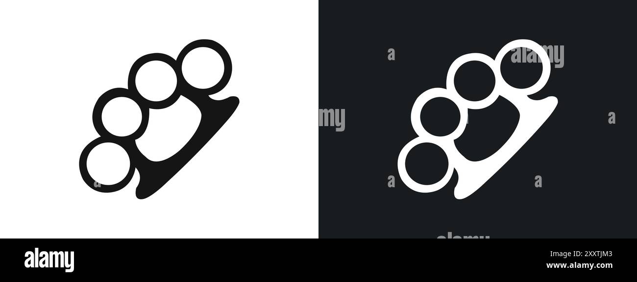 brass knuckles icon linear vector graphics sign or symbol set for web ...