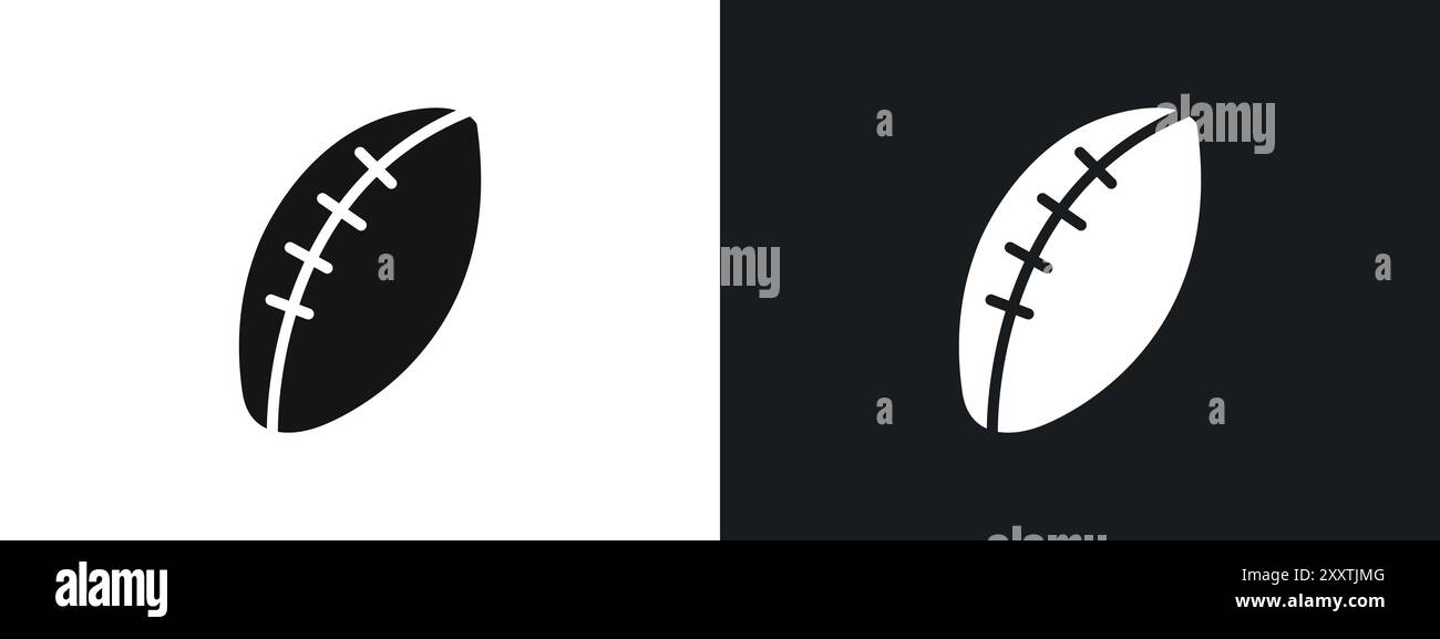 American Rugby ball icon linear vector graphics sign or symbol set for ...